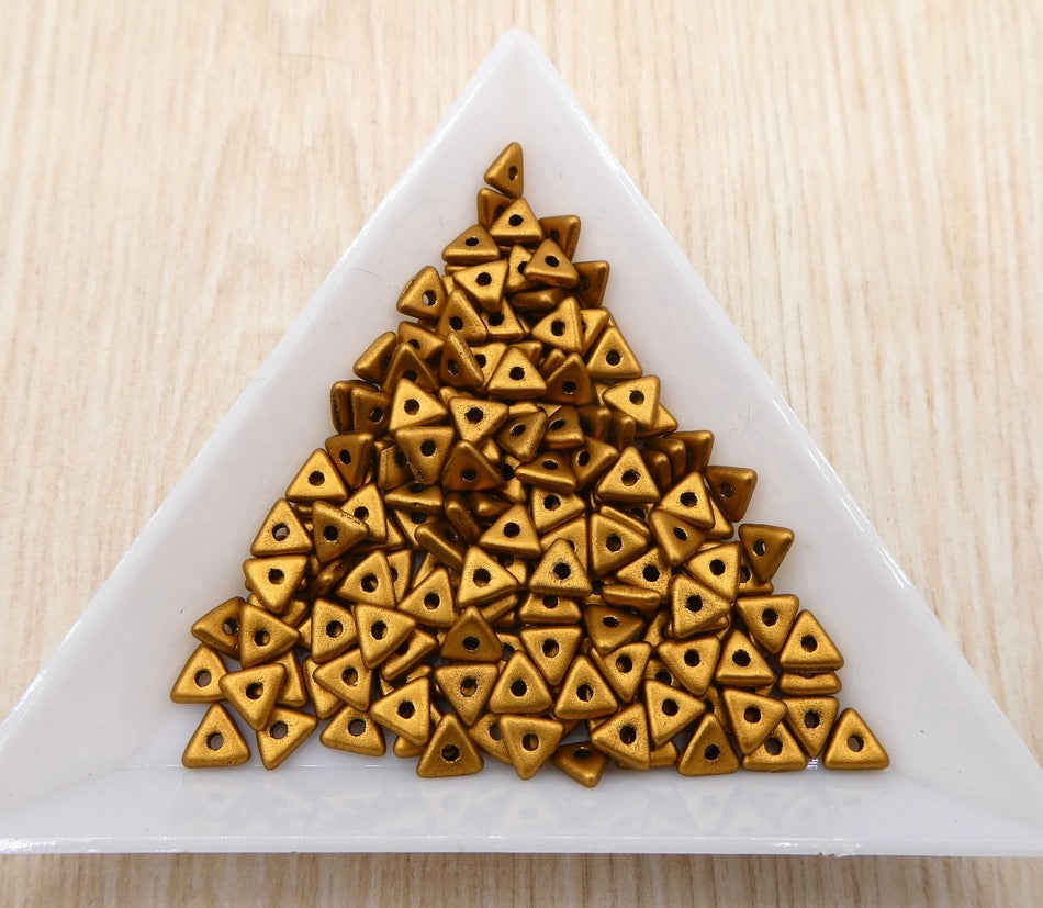 Tri-Bead 4mm Brass Gold| Bead Nerd