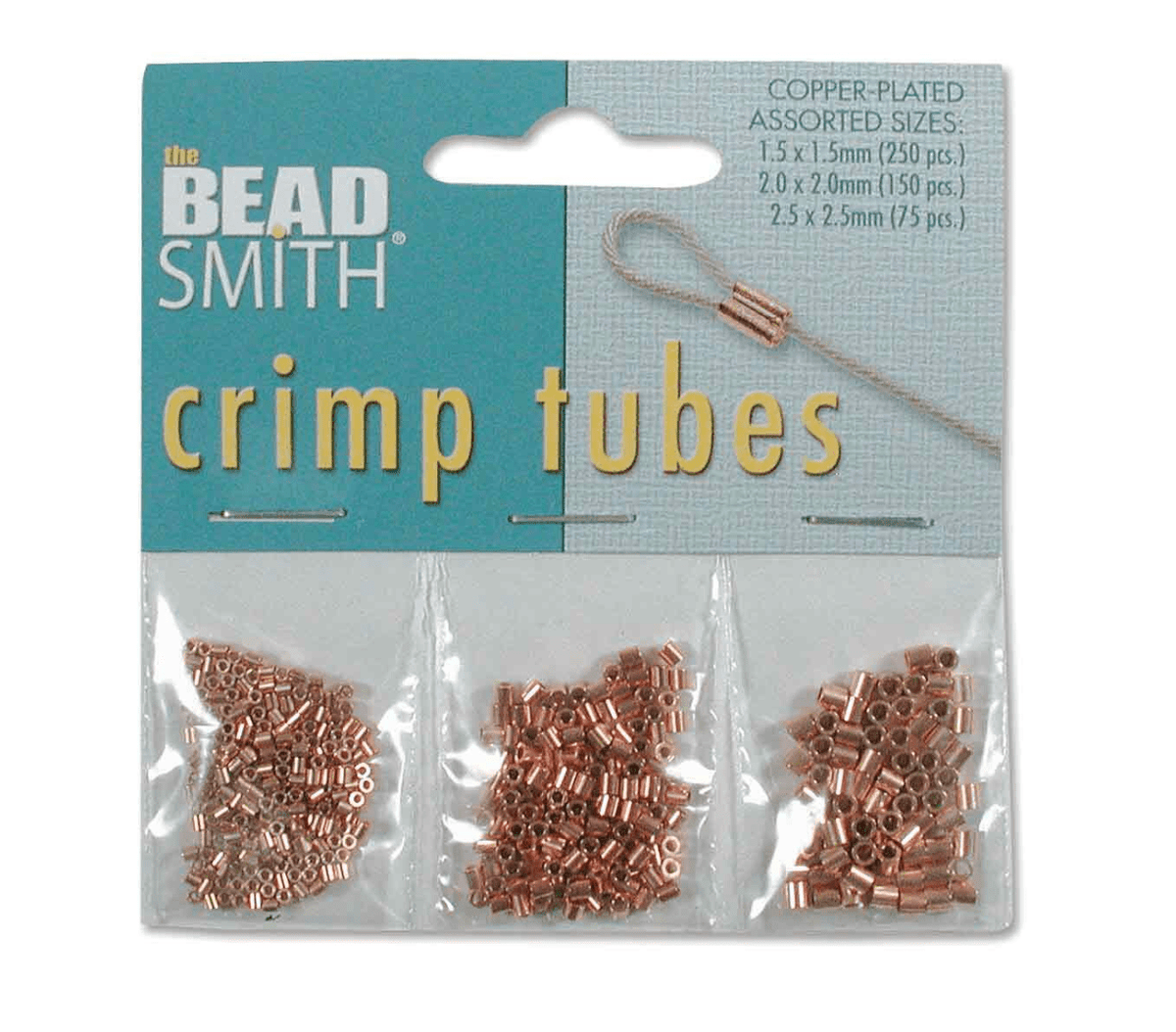 TUBE CRIMP ASSORTMENT PACK COPPER PLATE CD/475 PCS| Bead Nerd